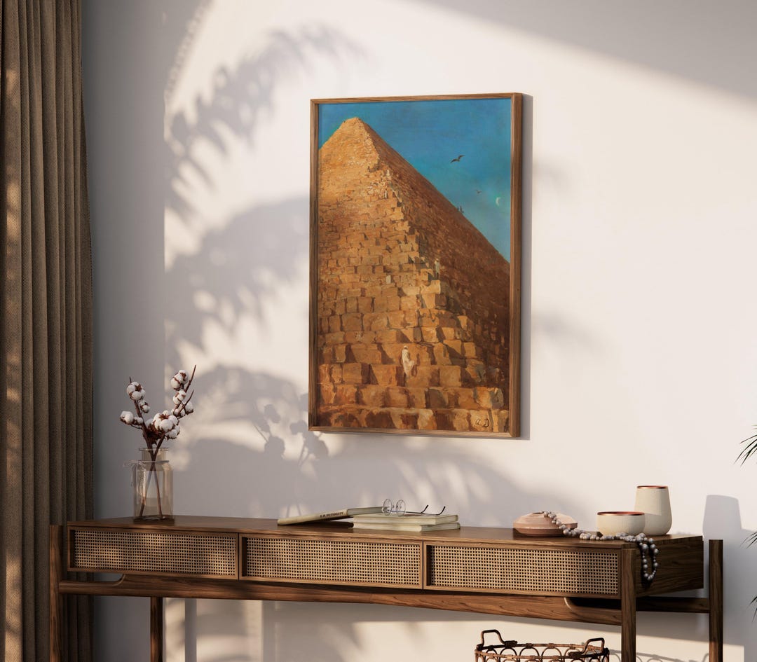 Ancient Egyptian Pyramid Poster, Historical Art Print, Vintage Pyramid ...