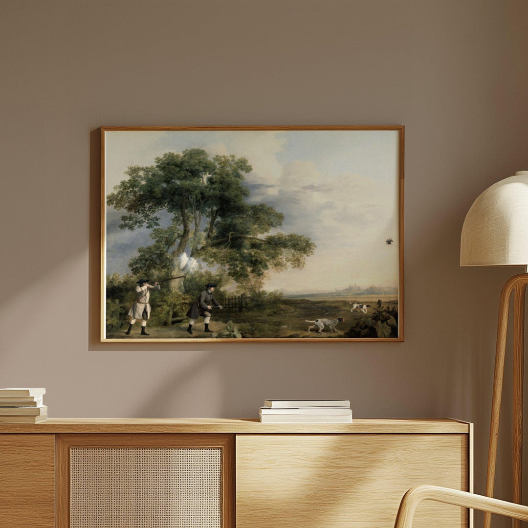 Vintage Hunting Scene With Dogs Poster Print, Classic Art Decor for ...