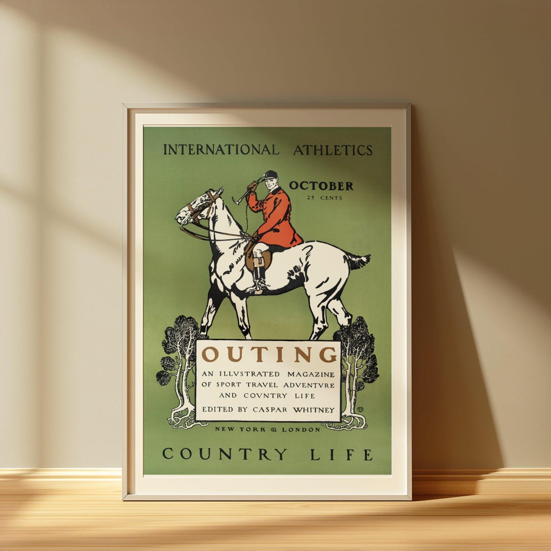 International Athletics Vintage Poster, Outing Magazine Cover Art ...