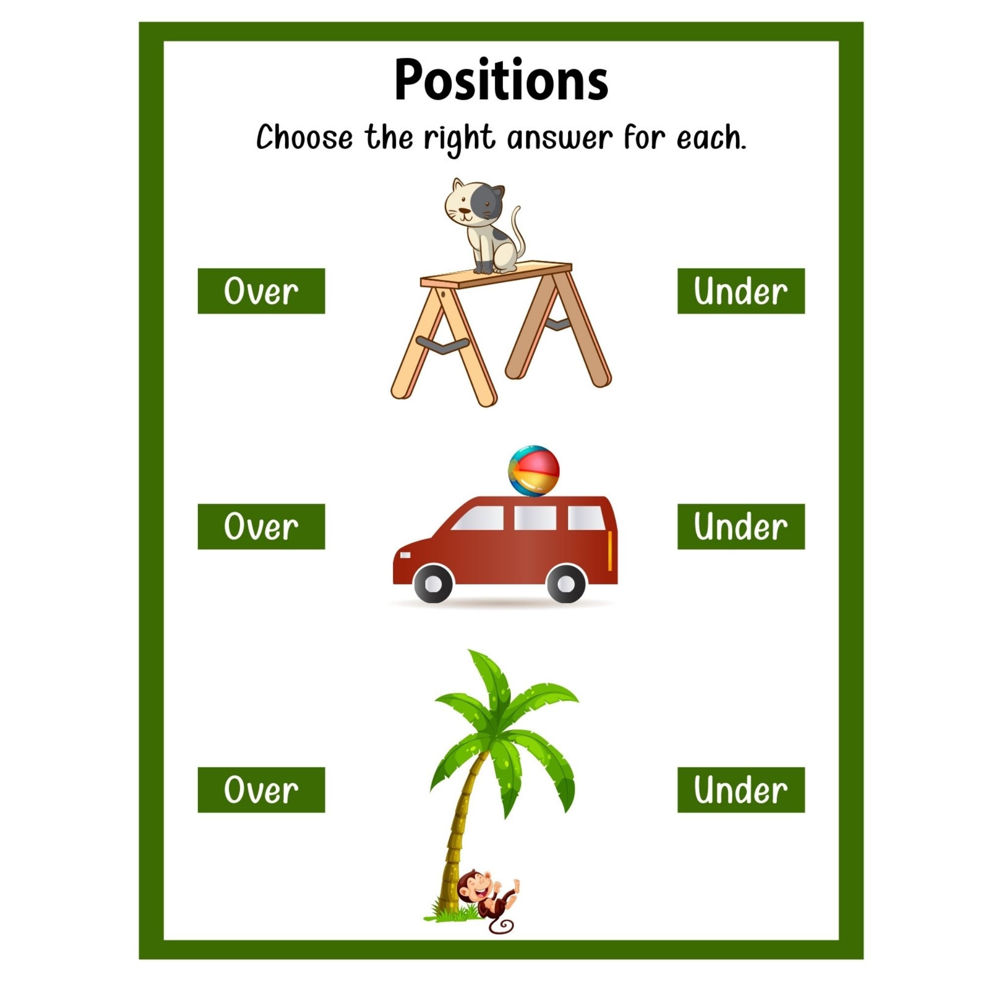Kids Learn Position, Kids Preschool Ebooks ,children Book, Activity ...