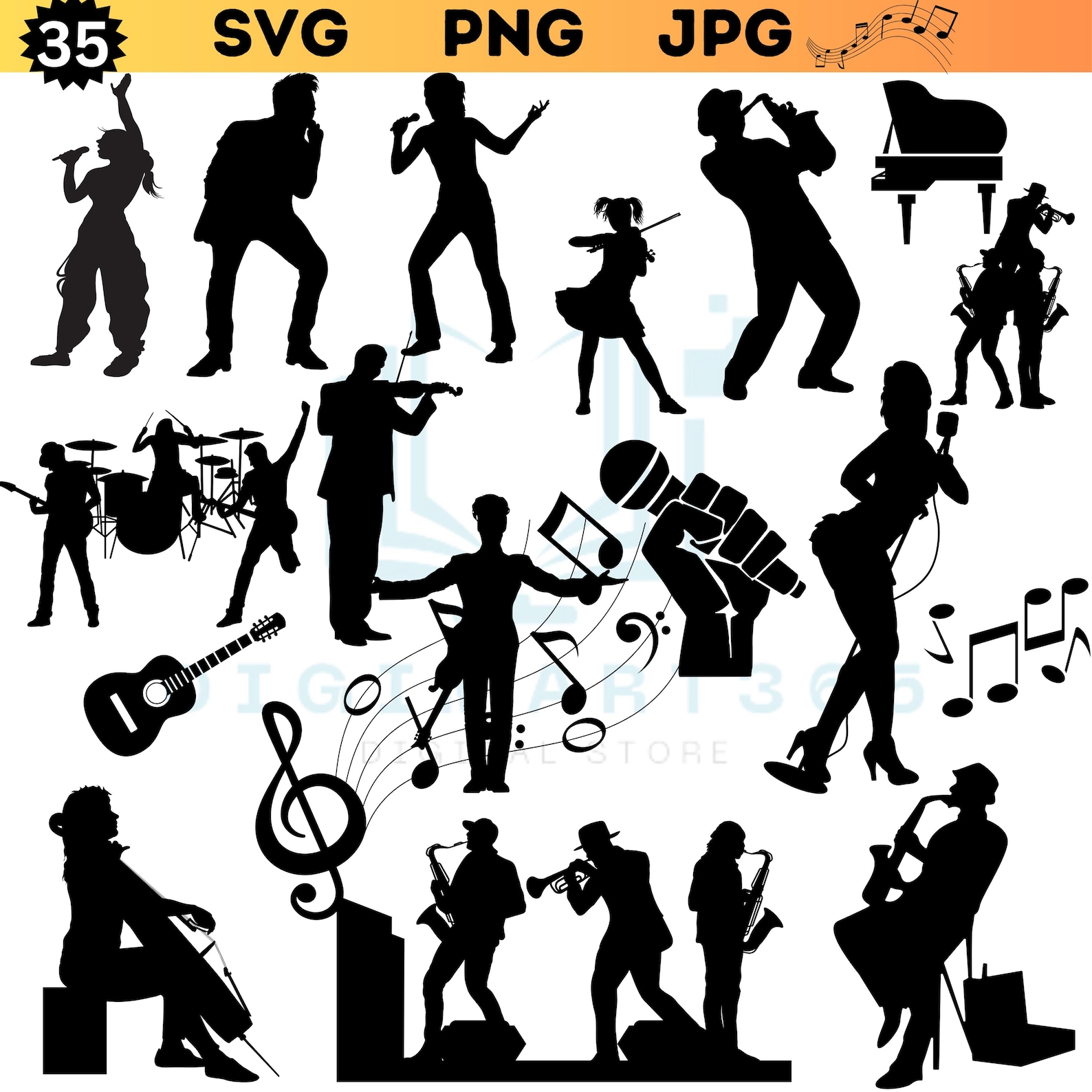 35 Singer Svg, SVG Files for Cricut, Singer Silhouettes, Music SVG ...
