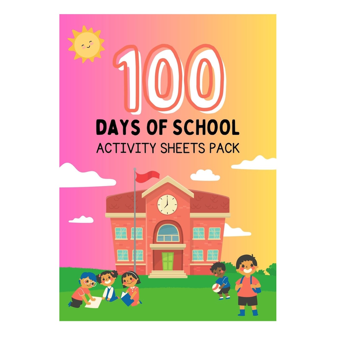 Kids Learning Book,100 Days of School Activities Sheet Pack, Home ...