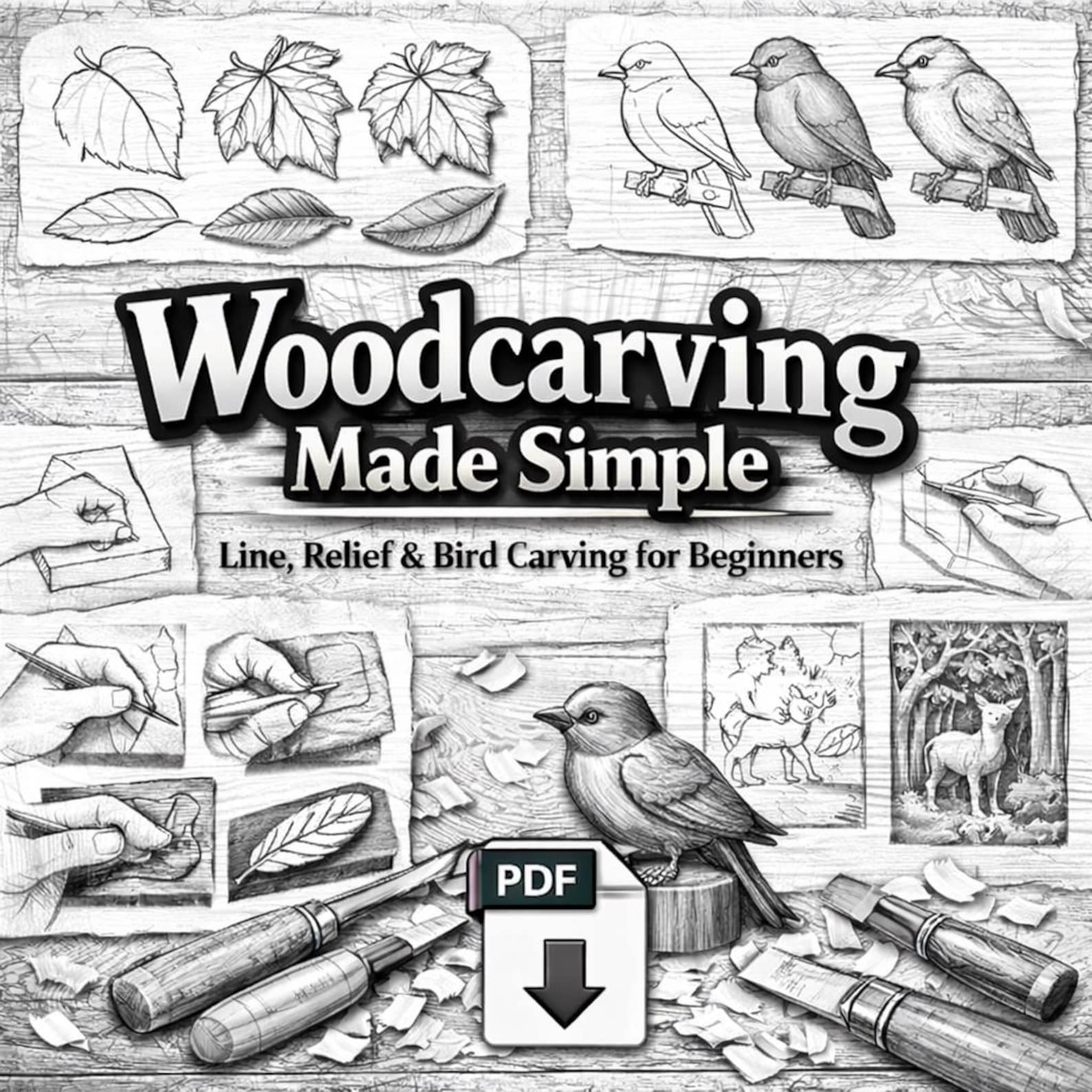 Woodcarving Made Simple: Line, Relief & Bird Carving for Beginners (PDF ...