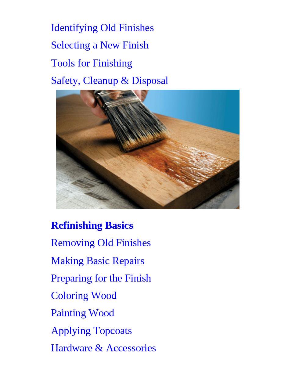 Finishing & Refinishing Wood Work: A Complete Guide to Basic ...