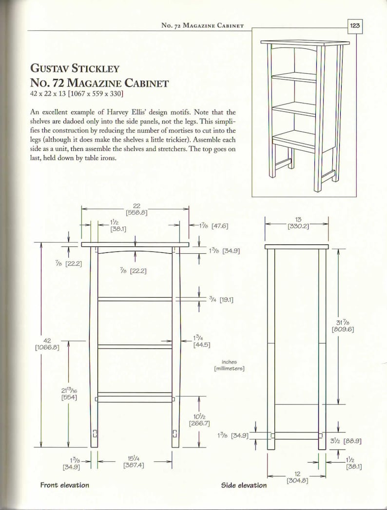 Stickley Craftsman Furniture Plans: 30 Designs (PDF) - Etsy