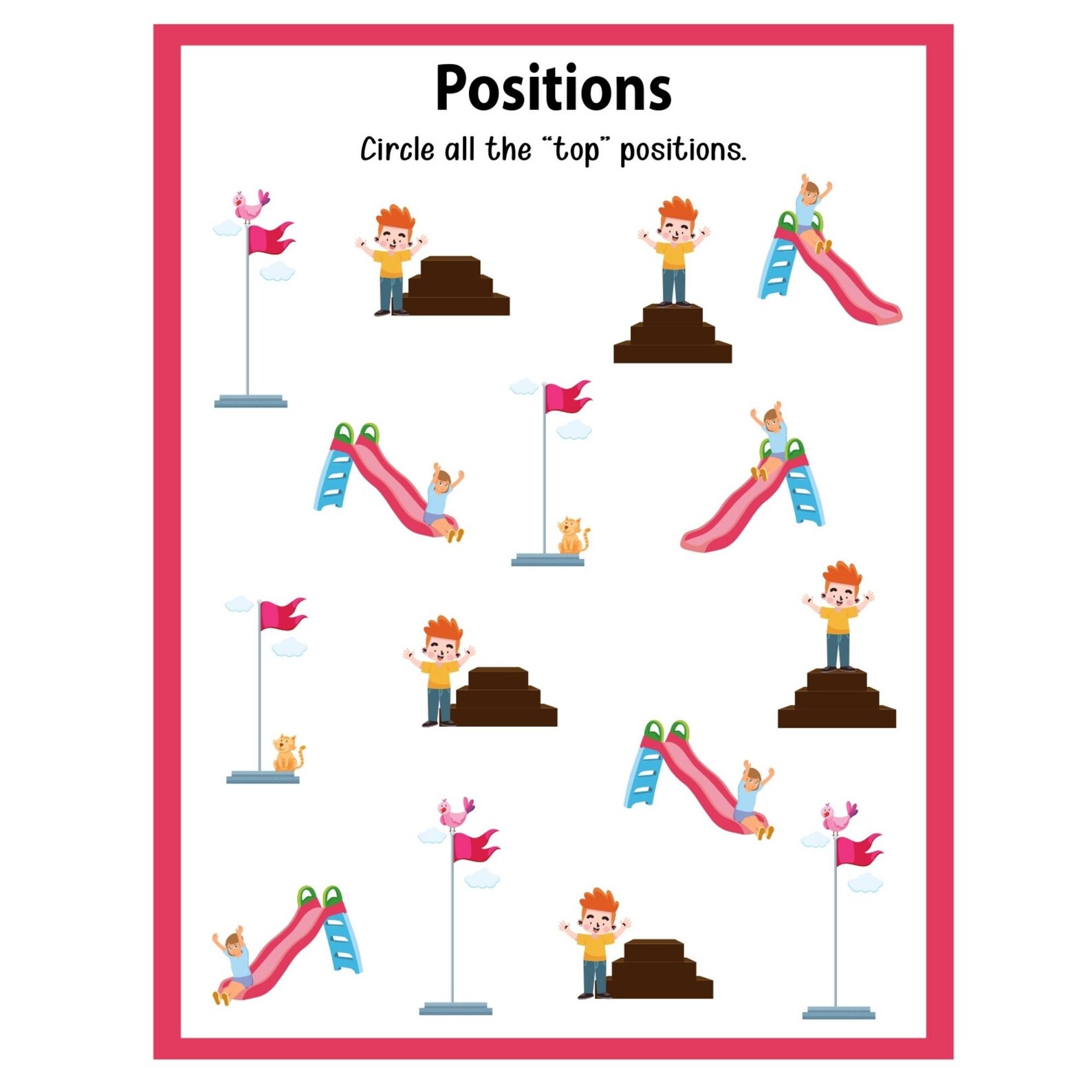 Kids Learn Position, Kids Preschool Ebooks ,children Book, Activity ...