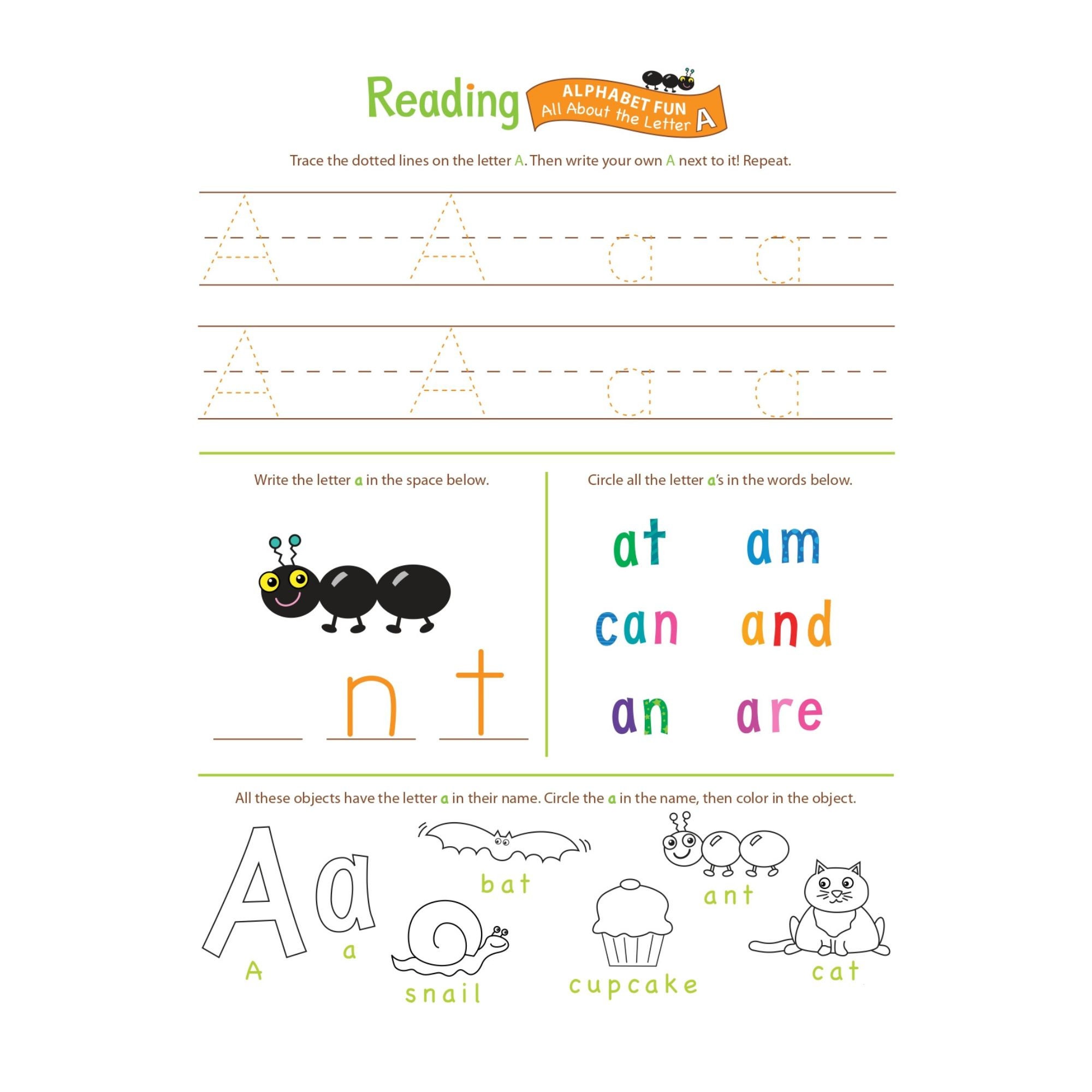 Kids Learning Book - All About Alphabet - Home School Activity ...