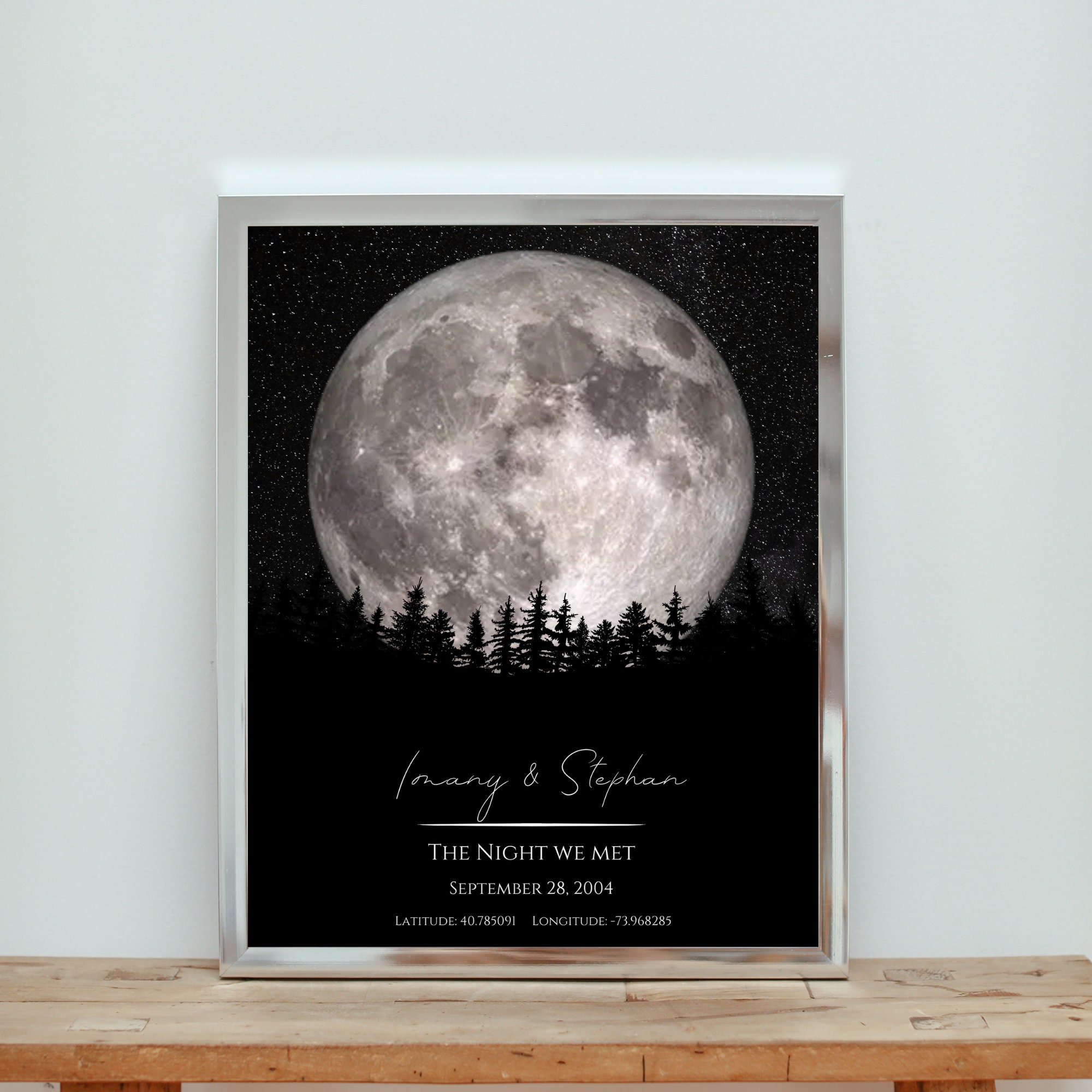 Custom Moon Phase, Personalized Moon Phase Print, Moon by Date Wall Art ...