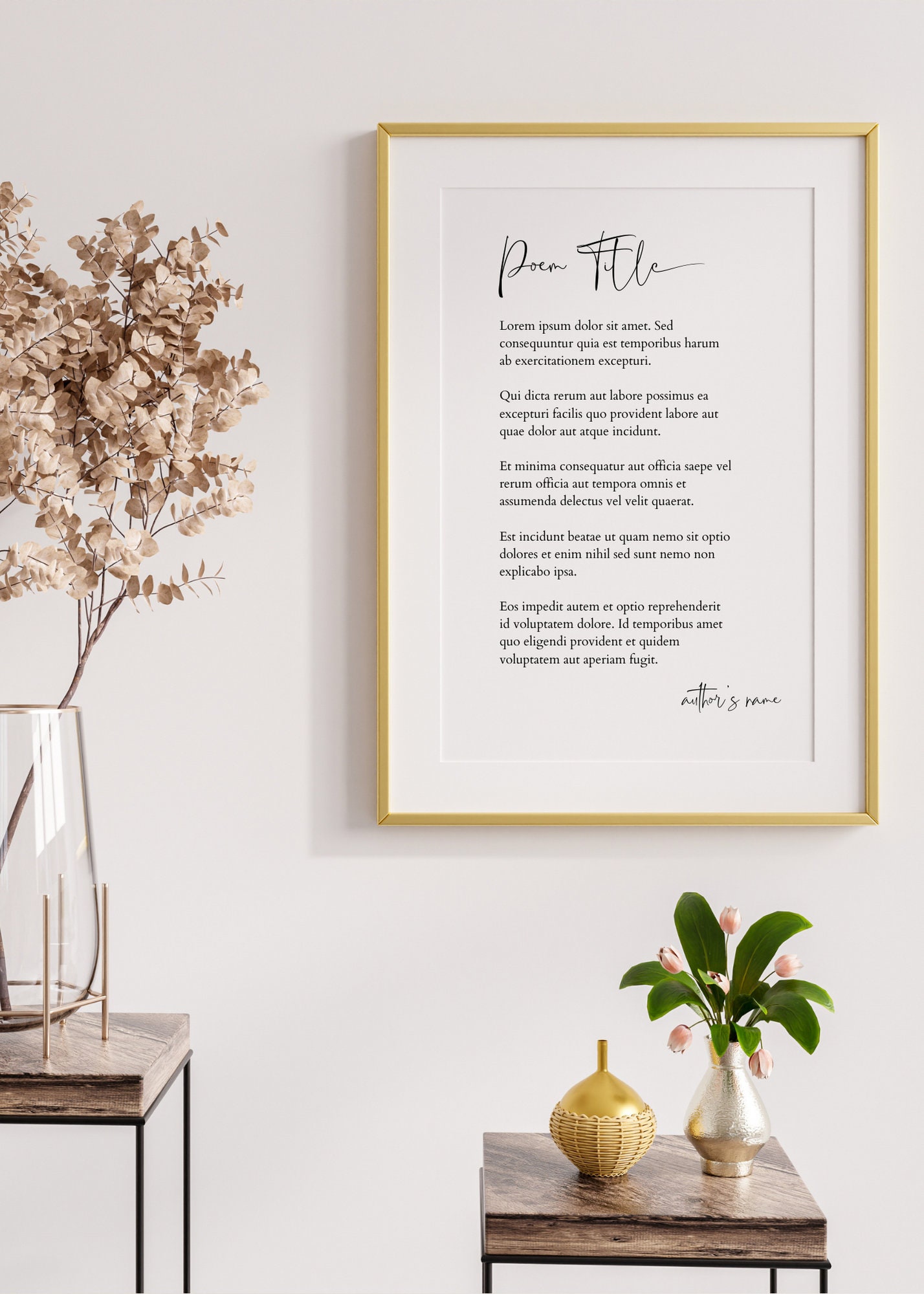 Custom Poem Print, Minimalist Poem Wall Art, Printable Poem Poster ...