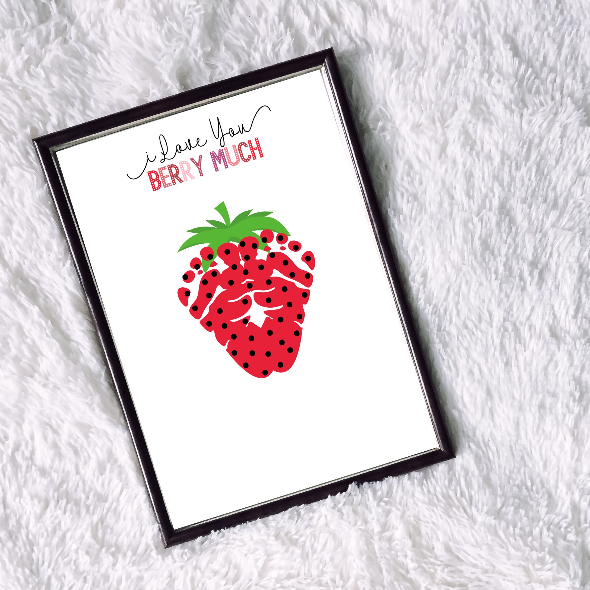 I Love You Berry Much Handprint Art, Valentines Day Handprint Craft ...
