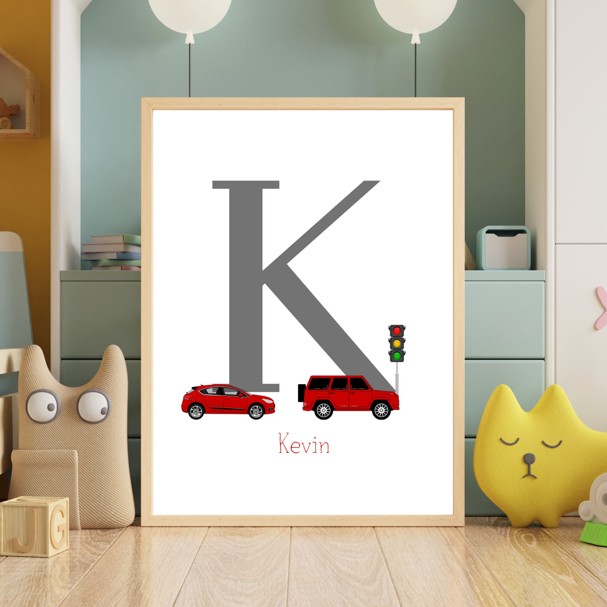 Custom Nursery Wall Art, Baby Name Wall Art, Personalized Initial Print ...