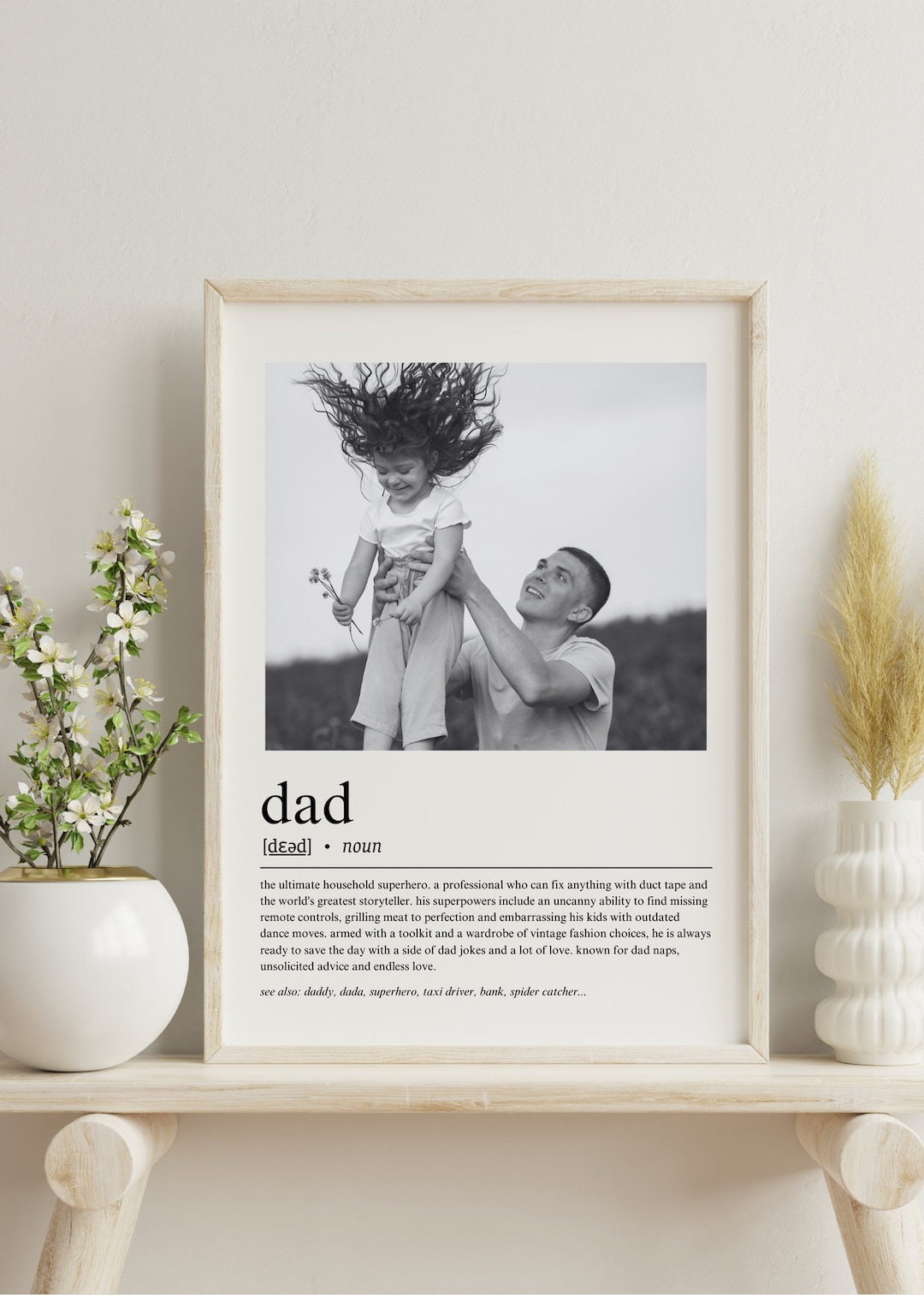 Custom Photo Dad Definition Wall Art, Dad Word Meaning Art ...