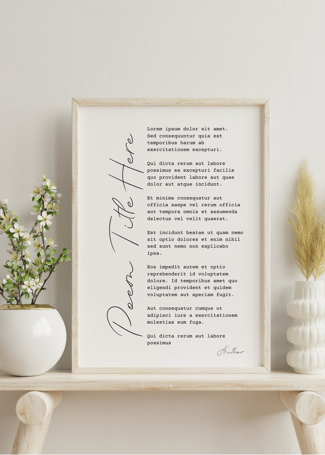Personalized Poem Art, Custom Poem Print, Minimalist Poem Poster ...