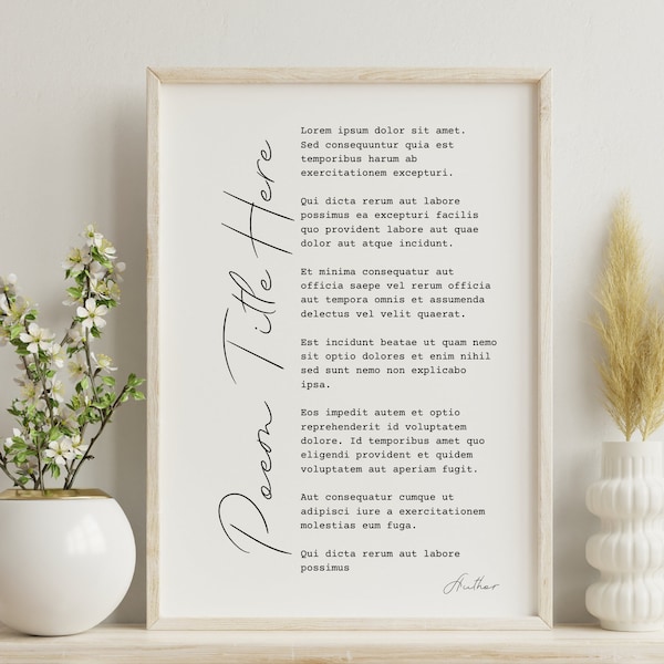 Poem Poster - Etsy