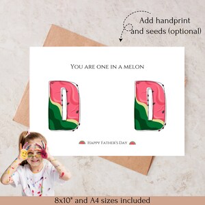 Custom Fathers Day Handprint Craft, You're One in a Melon Print ...