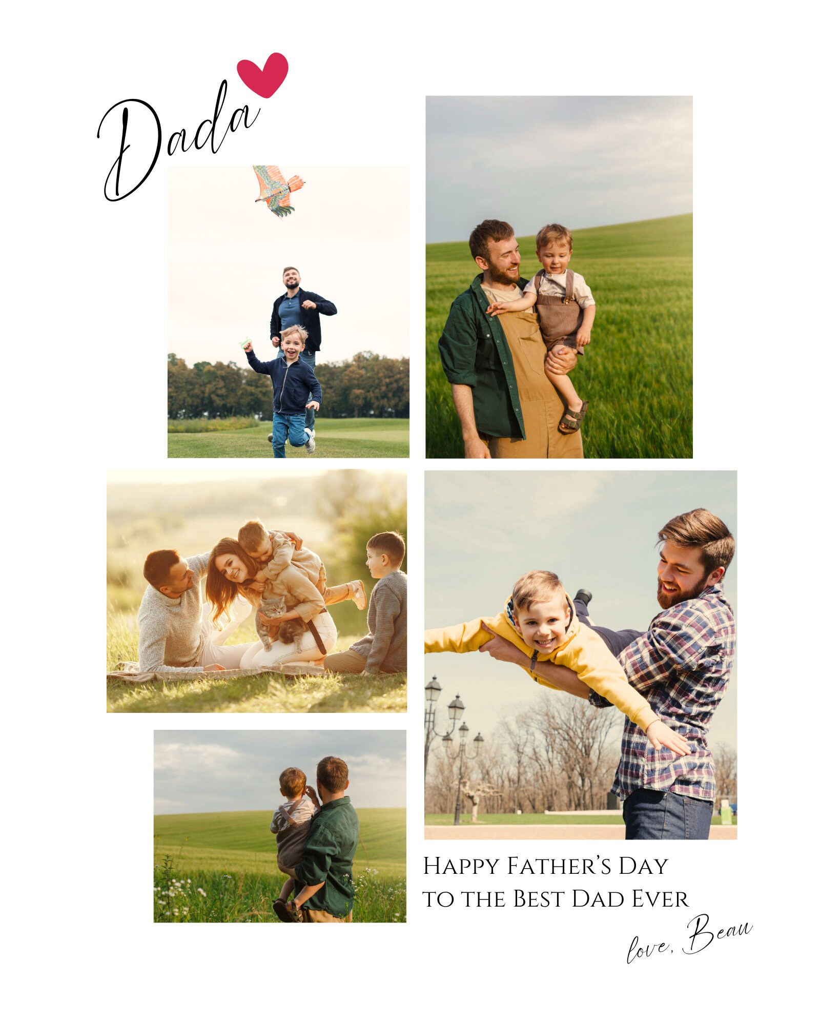 Fathers Day Photo Collage Wall Art, Custom Dad Photo Collage Print ...