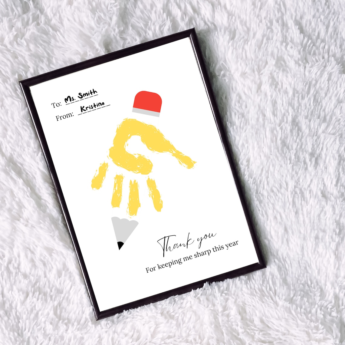 Teacher Appreciation Gift, Teacher Thank You Handprint Card, Printable ...