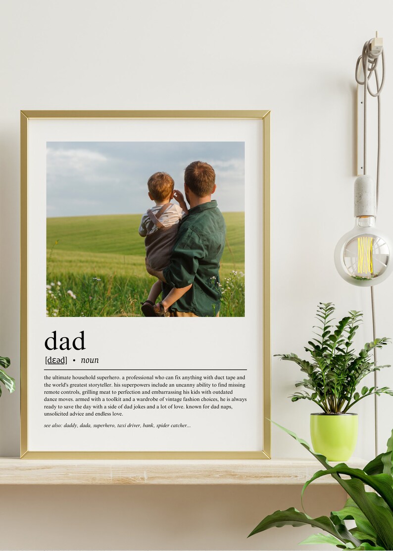 Custom Photo Dad Definition Wall Art, Dad Word Meaning Art ...