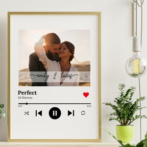 Custom Song Print With Couple Photo, Our Song Portrait, Personalized ...