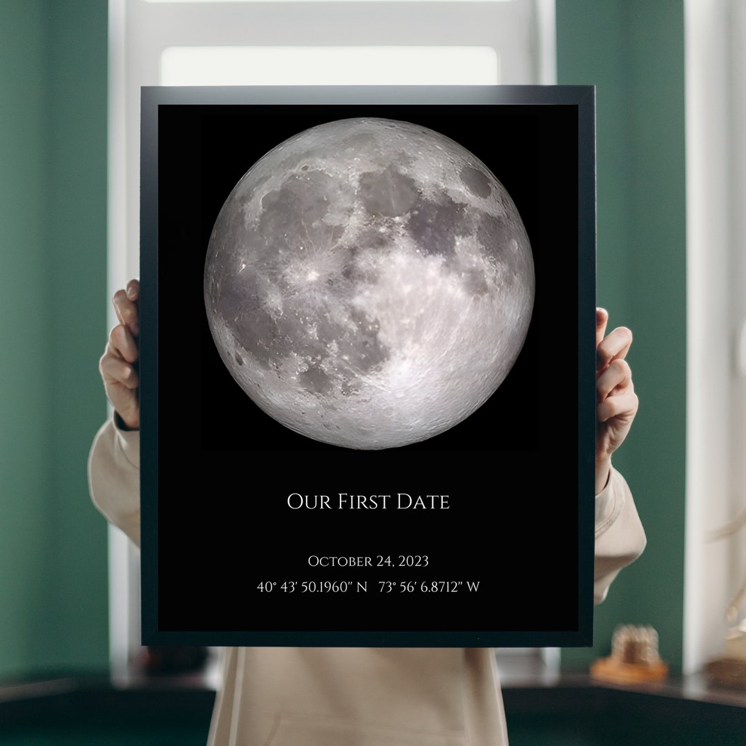 Minimalist Moon Phase Wall Art, Wedding Moon Print, Custom Moon Phase ...