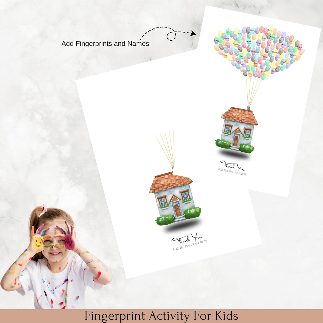 DIY Fingerprint Card Custom Teacher Card Kids Thumbprint - Etsy