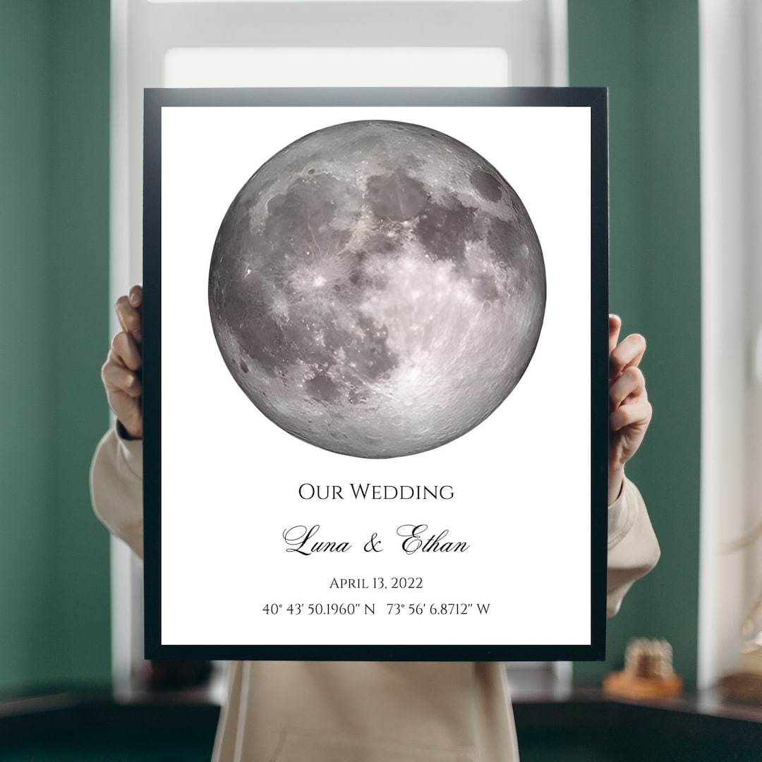Minimalist Moon Phase Wall Art, Personalized Moon Phase Print, Custom ...