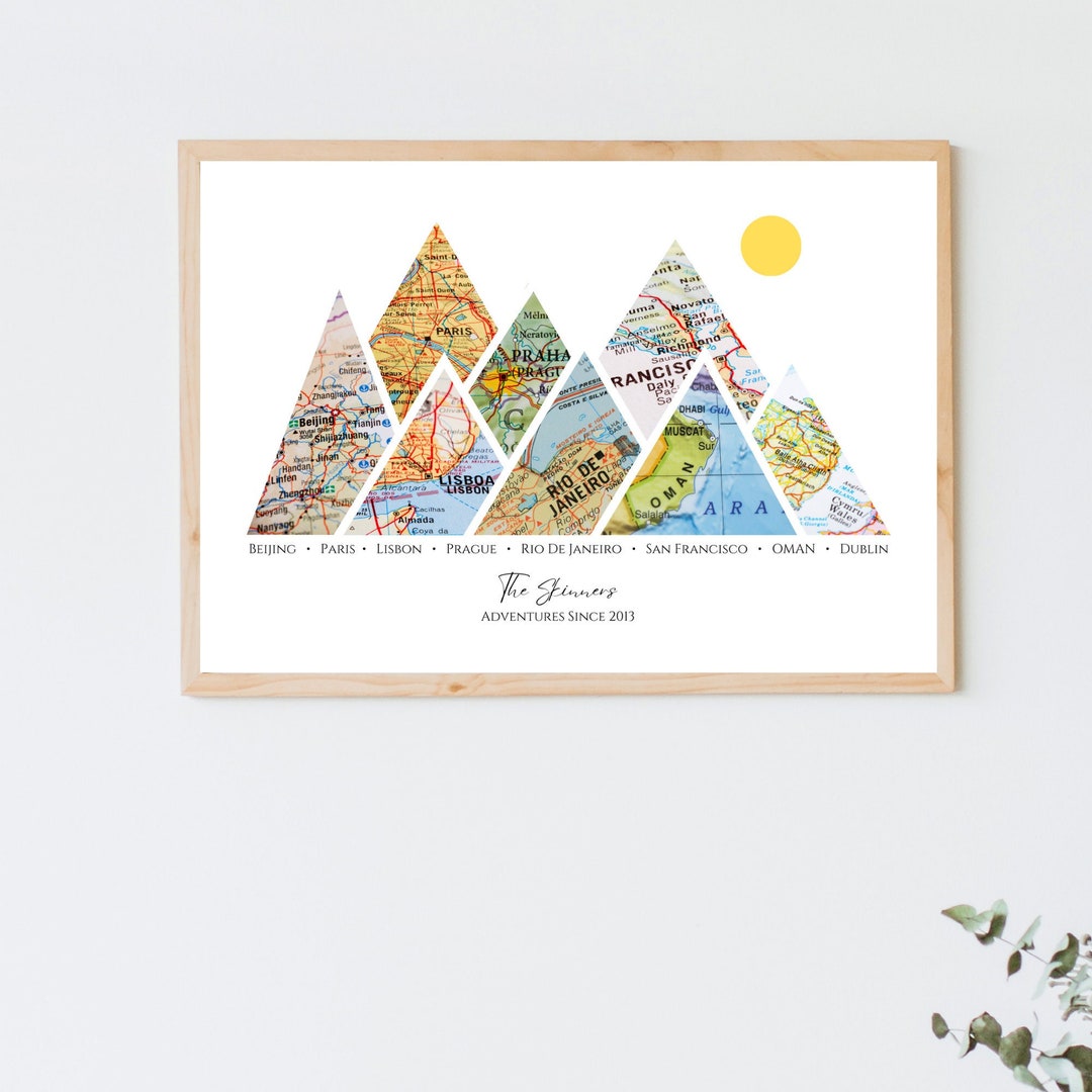 Personalized City Map Print, Custom Couple Map Wall Art, Country Map ...