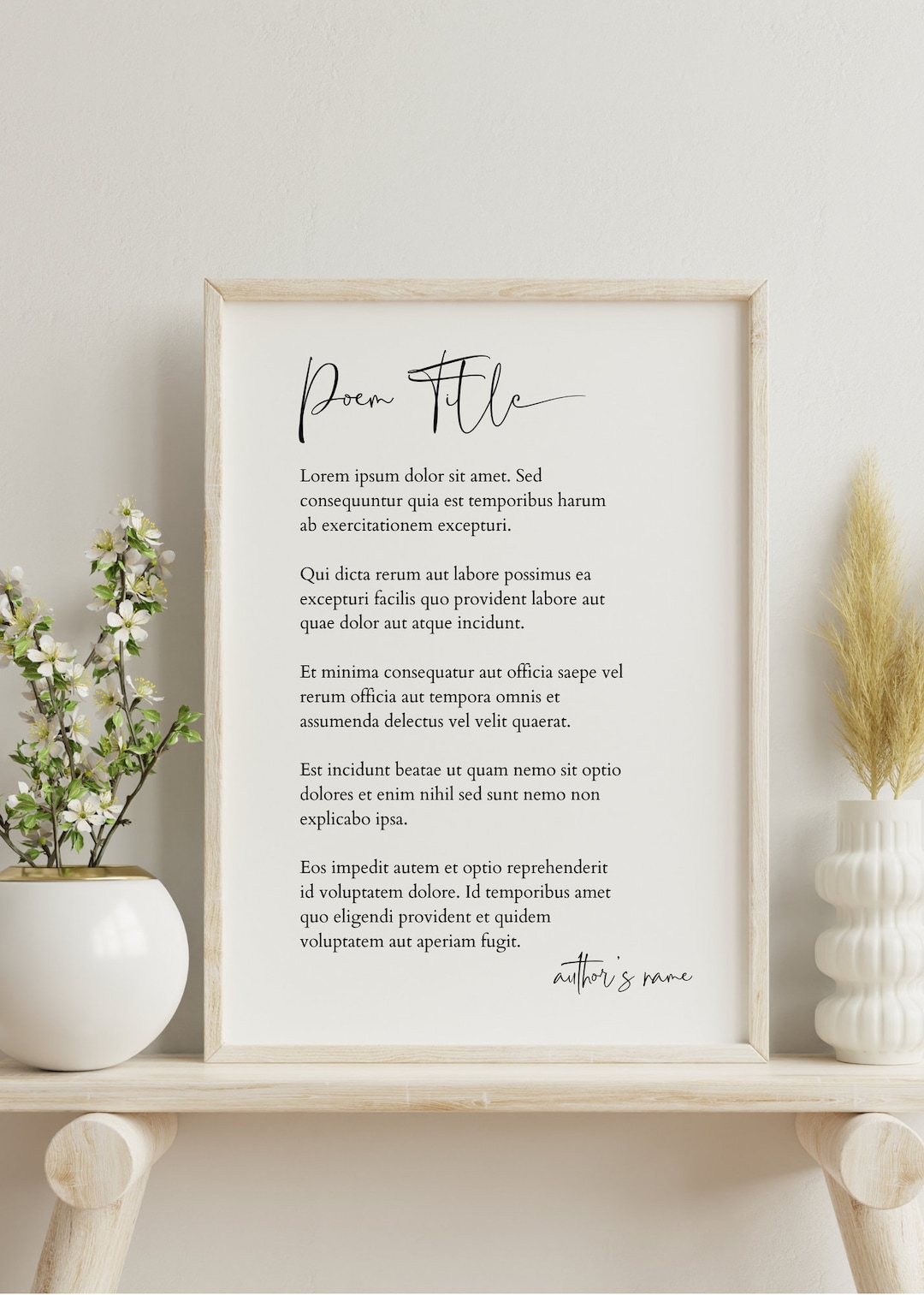 Custom Poem Print, Minimalist Poem Wall Art, Printable Poem Poster ...
