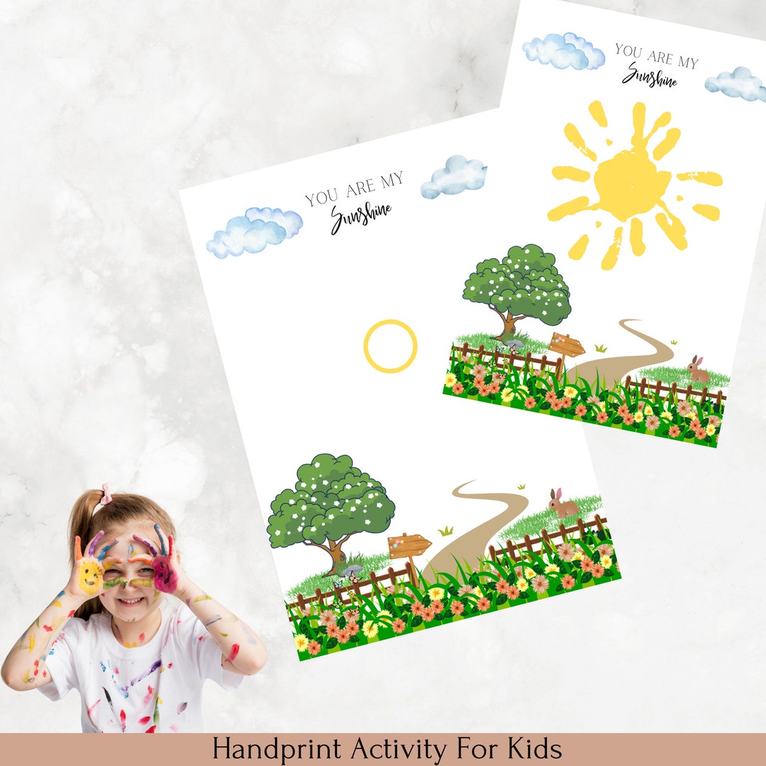 Sun Handprint Art, DIY Kids Handprint Craft, Cute Toddler Keepsake ...