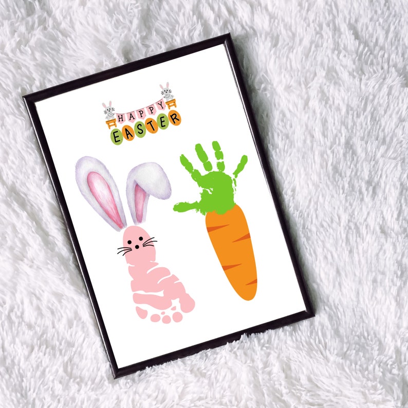 Easter Handprint Art, Bunny Footprint Craft, Carrot Handprint Craft ...