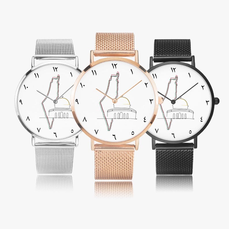 Arabic Watch, Palestine Masjid Al-aqsa Ultra-thin Stainless Steel ...