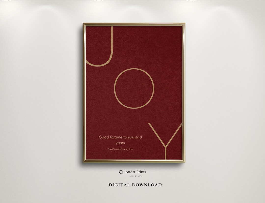 JOY 2024 Typography Poster Red Textured PRINTABLE New - Etsy