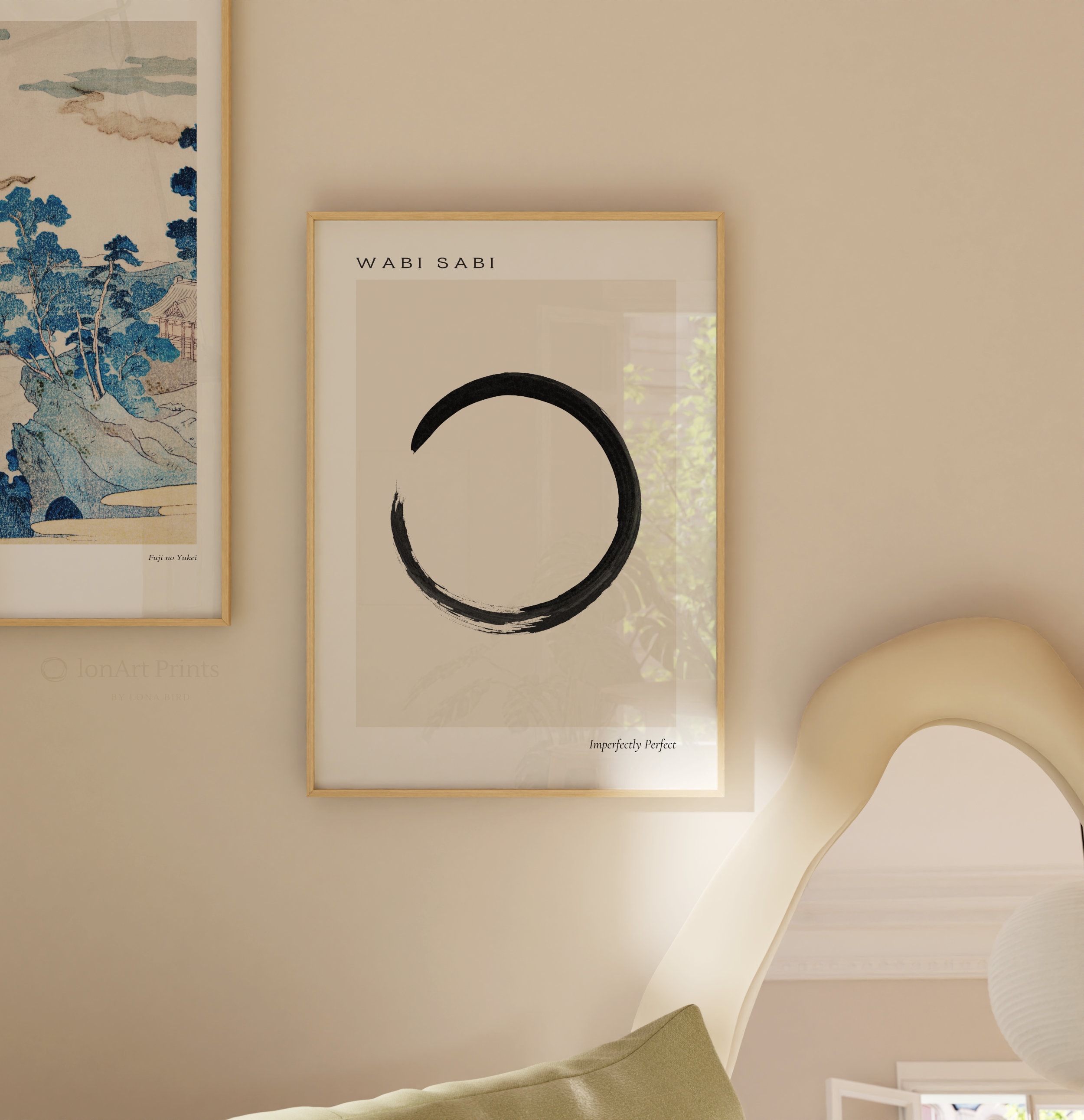 Zen Buddhism Art, Wabi Sabi Abstract Enso Symbol, Japandi Ink Stroke ...