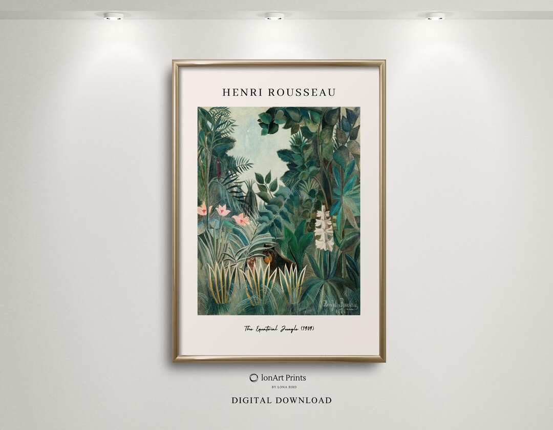 Museum-style Henri Rousseau the Equatorial Jungle, Vintage Poster ...
