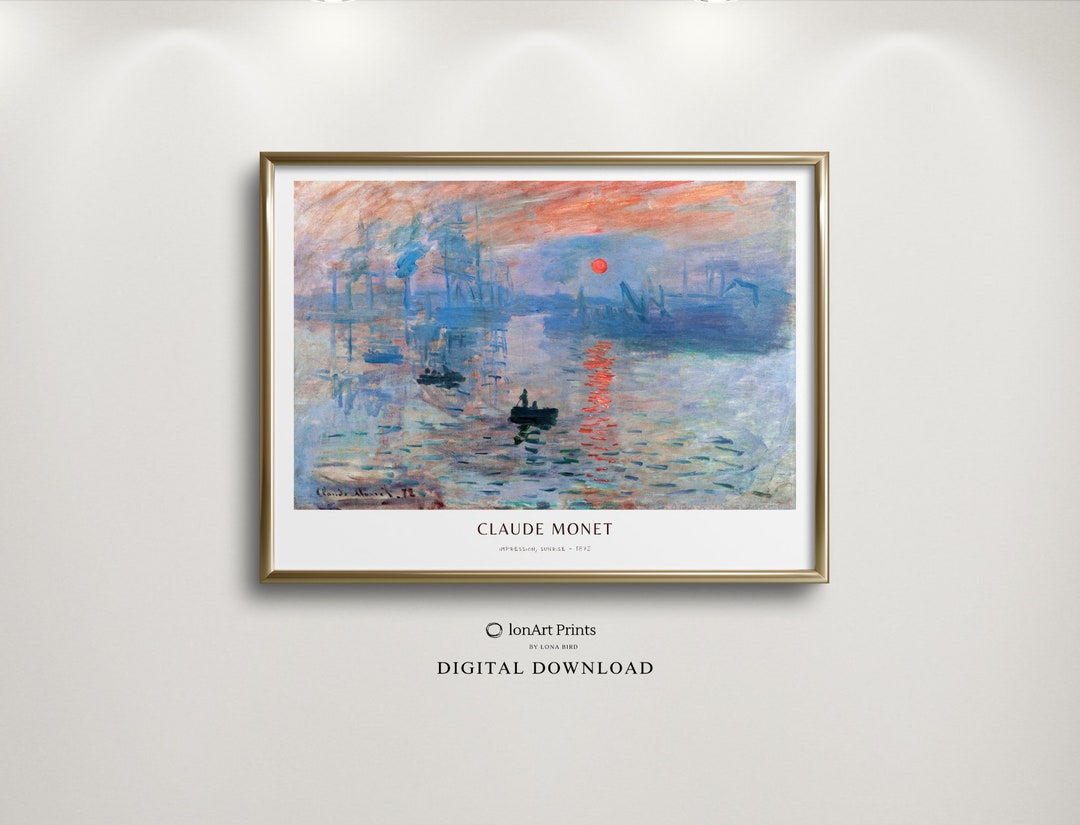 PRINTABLE Claude Monet Landscape Poster - Impression, Sunrise, Blue ...