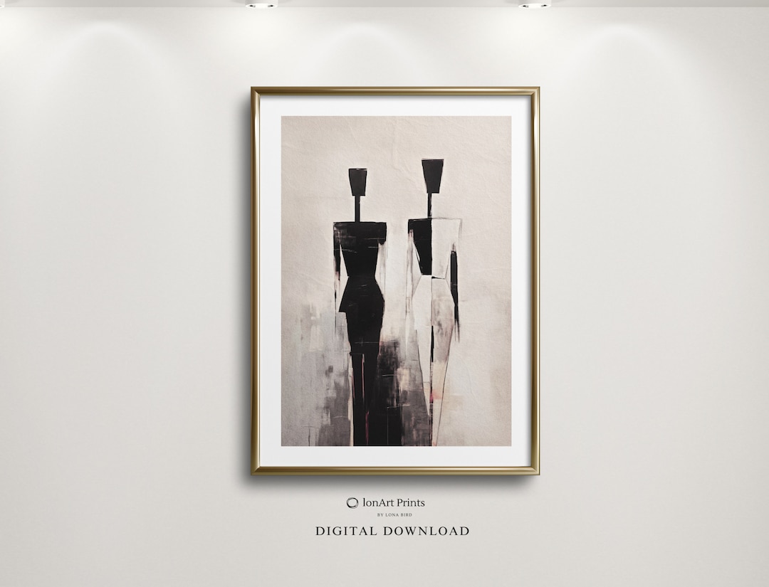 Contemporary Abstract Figures Art, Modern Minimalist PRINTABLE Print ...
