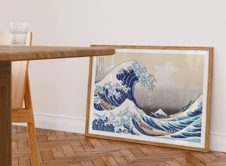 Classic Japanese Woodblock Print, Hokusai the Great Wave, Ocean Theme ...
