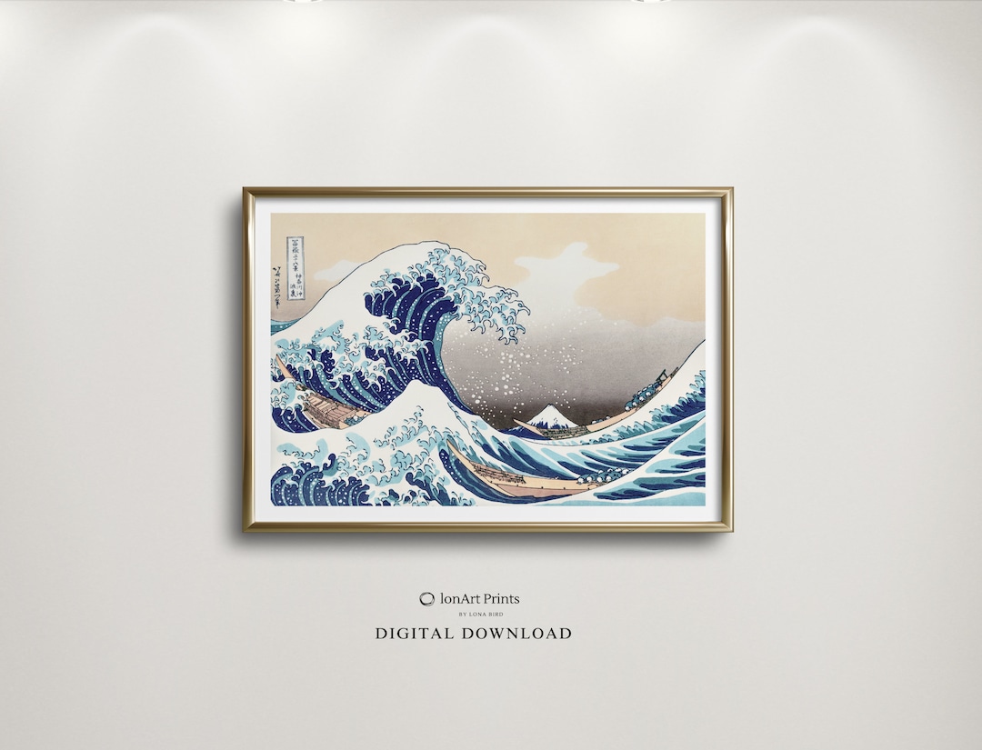 Classic Japanese Woodblock Print, Hokusai the Great Wave, Ocean Theme ...