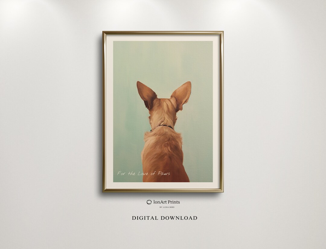 Printable Paw Art, Minimalist Dog Painting, Digital Pet Portrait ...