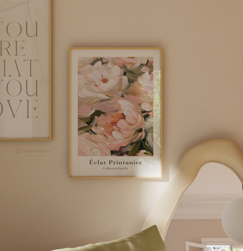 High-quality PRINTABLE Abstract Peonies Art in Pastel Tones - Digital ...