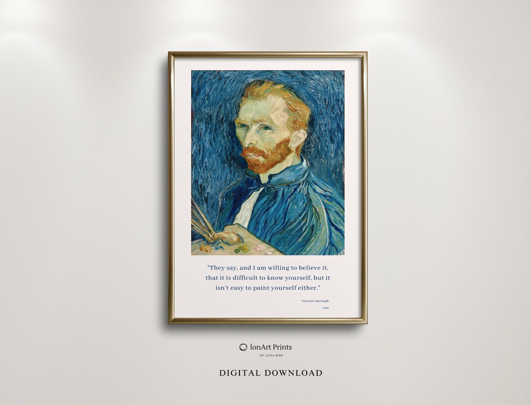 Vincent Van Gogh Self-portrait With Quote, Printable Wall Art, High ...