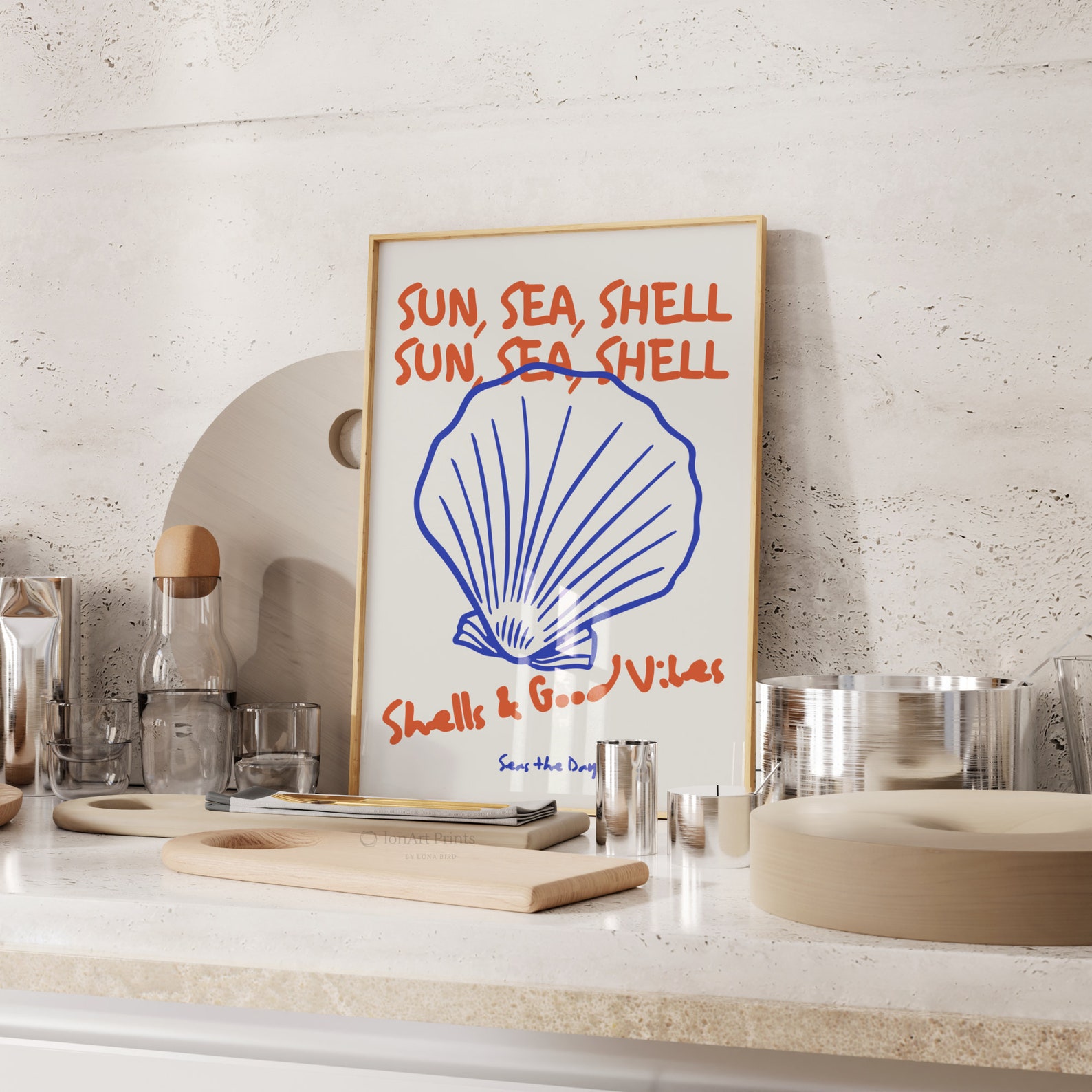 Sun Sea Shell & Good Vibes, Digital Download, PRINTABLE, Illuminated ...