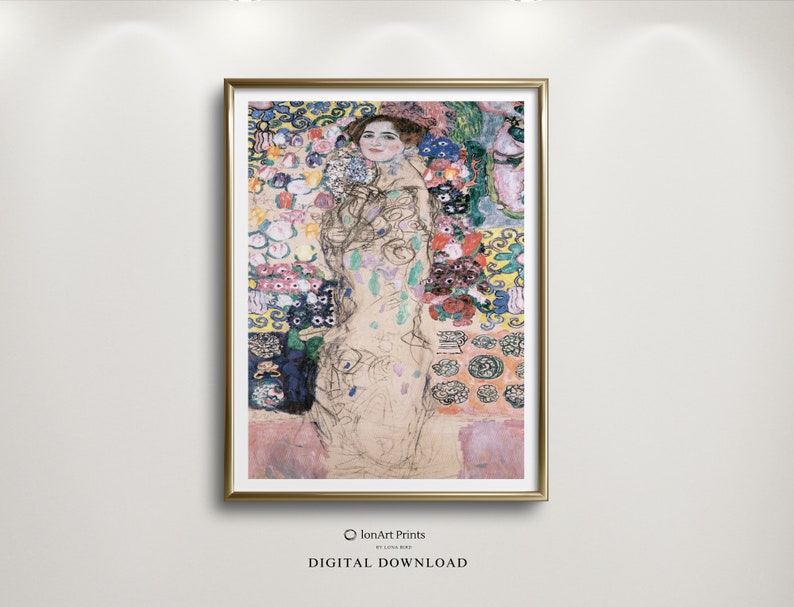 Portrait of Maria Munk by Gustav Klimt, Floral Spring Theme, Feminine ...