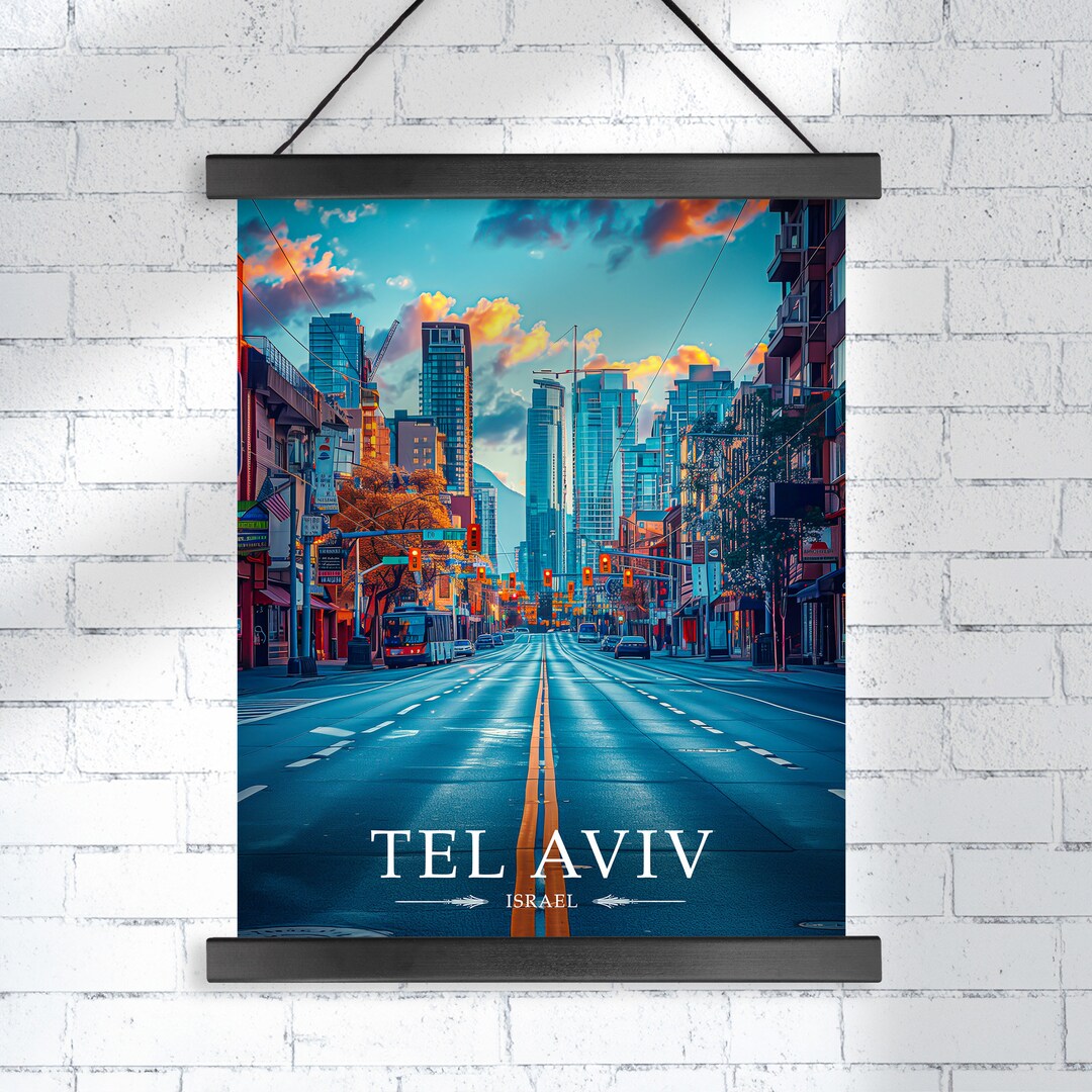 Tel Aviv Poster With Poster Bar Travel Wall Decoration Israel City Wall ...