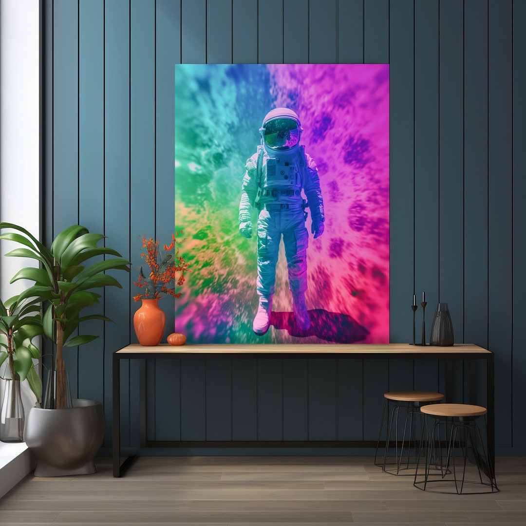 Astronaut Colorful Poster Picture Art Print Portrait Format Modern Art ...