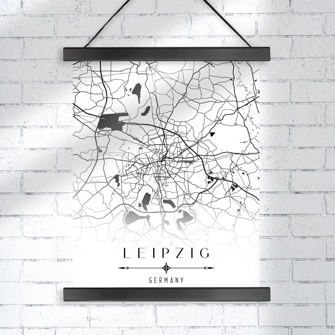 Leipzig City Map Poster Magnetic Wooden Poster Rail Map City Map ...