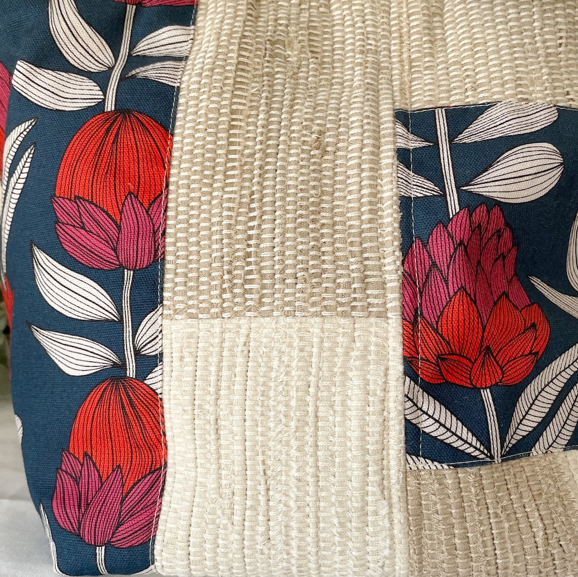 Square Base Shoulder Handwoven Bag/ Sakiori Handwoven/ Split Weaving ...