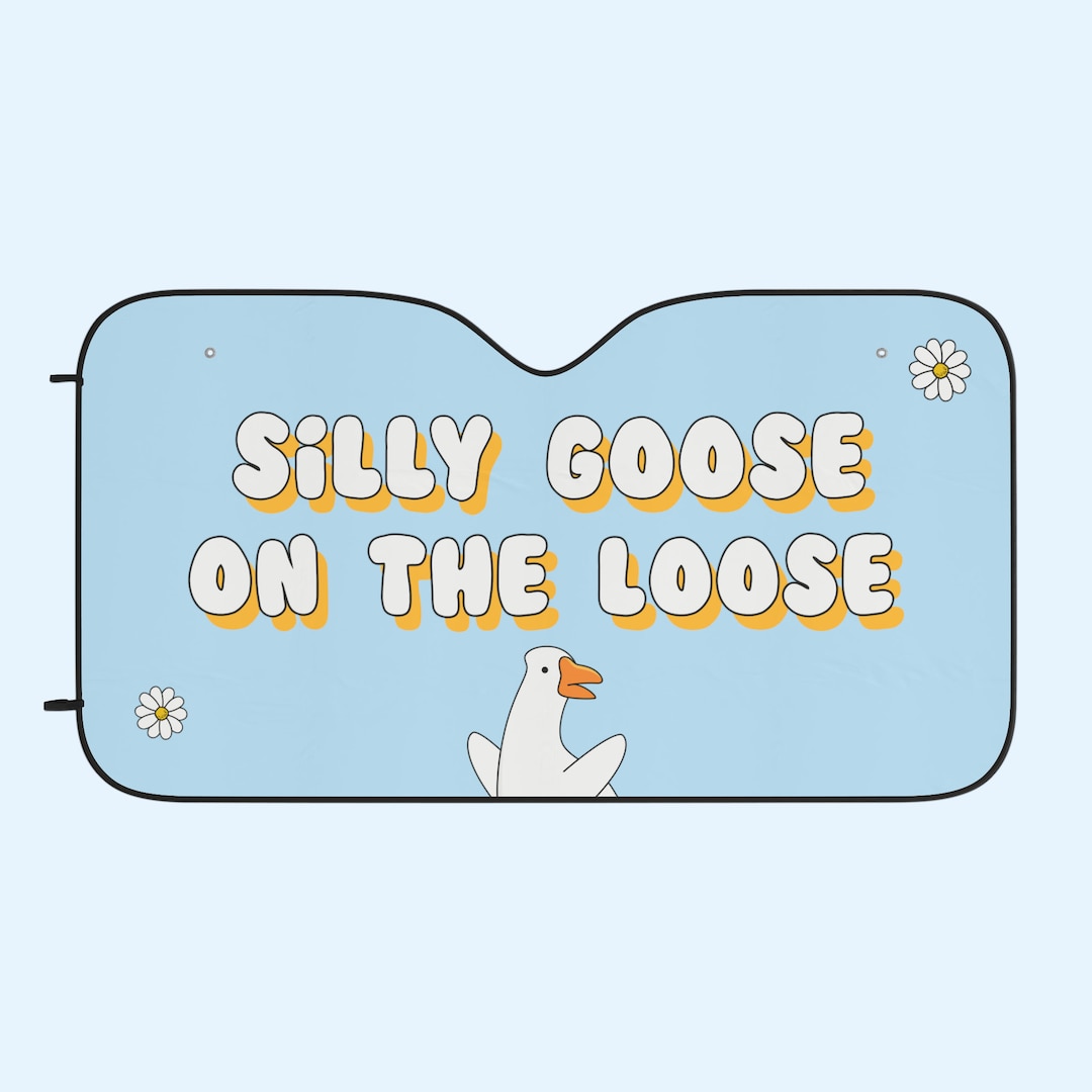 Blue Silly Goose on the Loose Car Sun Shades, Funny Car Decor, Car ...