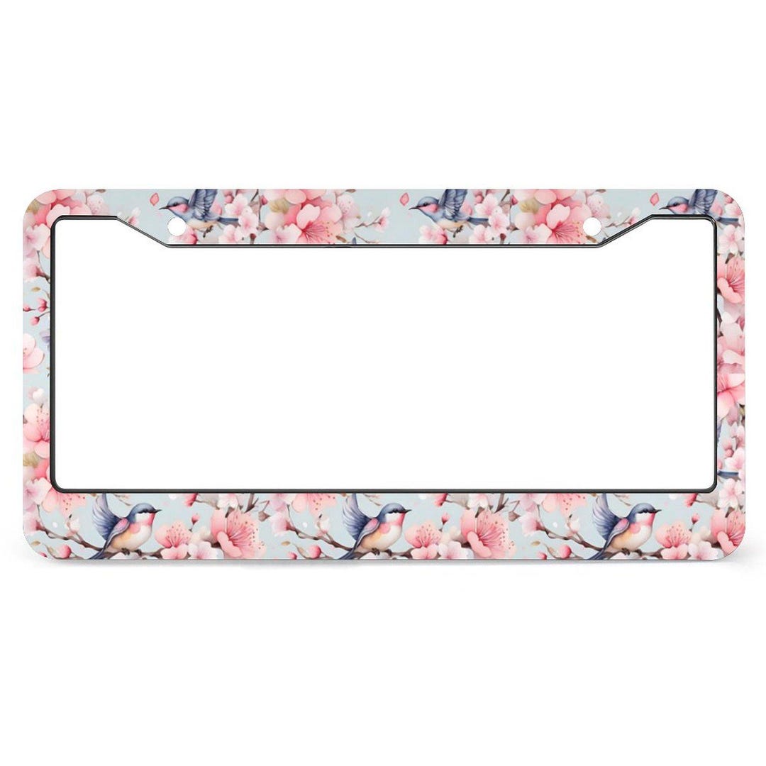 Cherry Blossom Bird License Plate Frame, Japanese Cute Car Decor ...