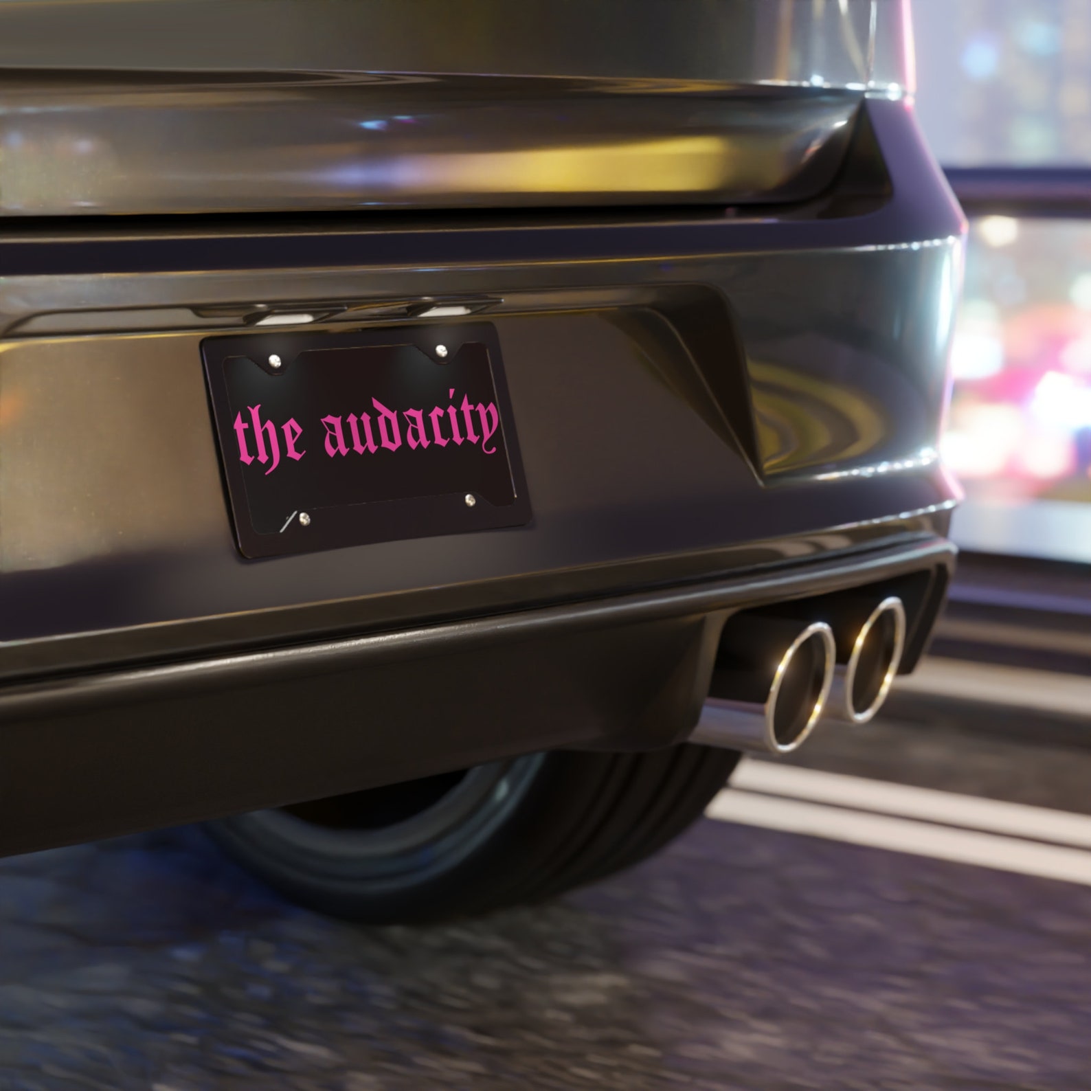 The Audacity Front License Plate for Car, Funny Vanity Plate, Black ...